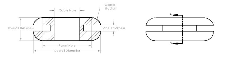 Open Rubber Grommet Drawing - Butser Rubber